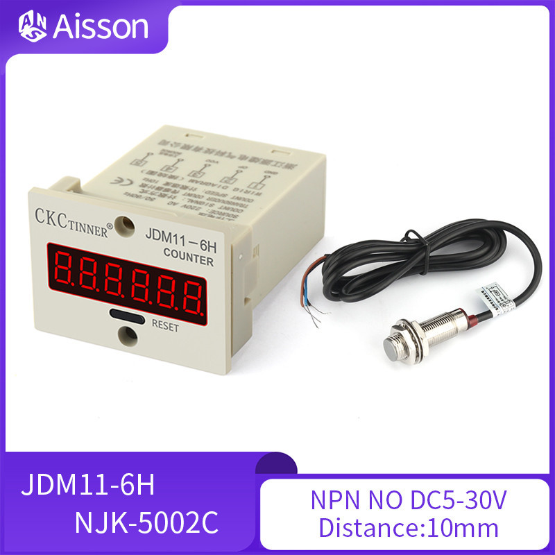 Jual JDM11-6H 6 Digit Electronic Digital Counter Display Hall Sensor Proximity Switch NPN AC36V ...