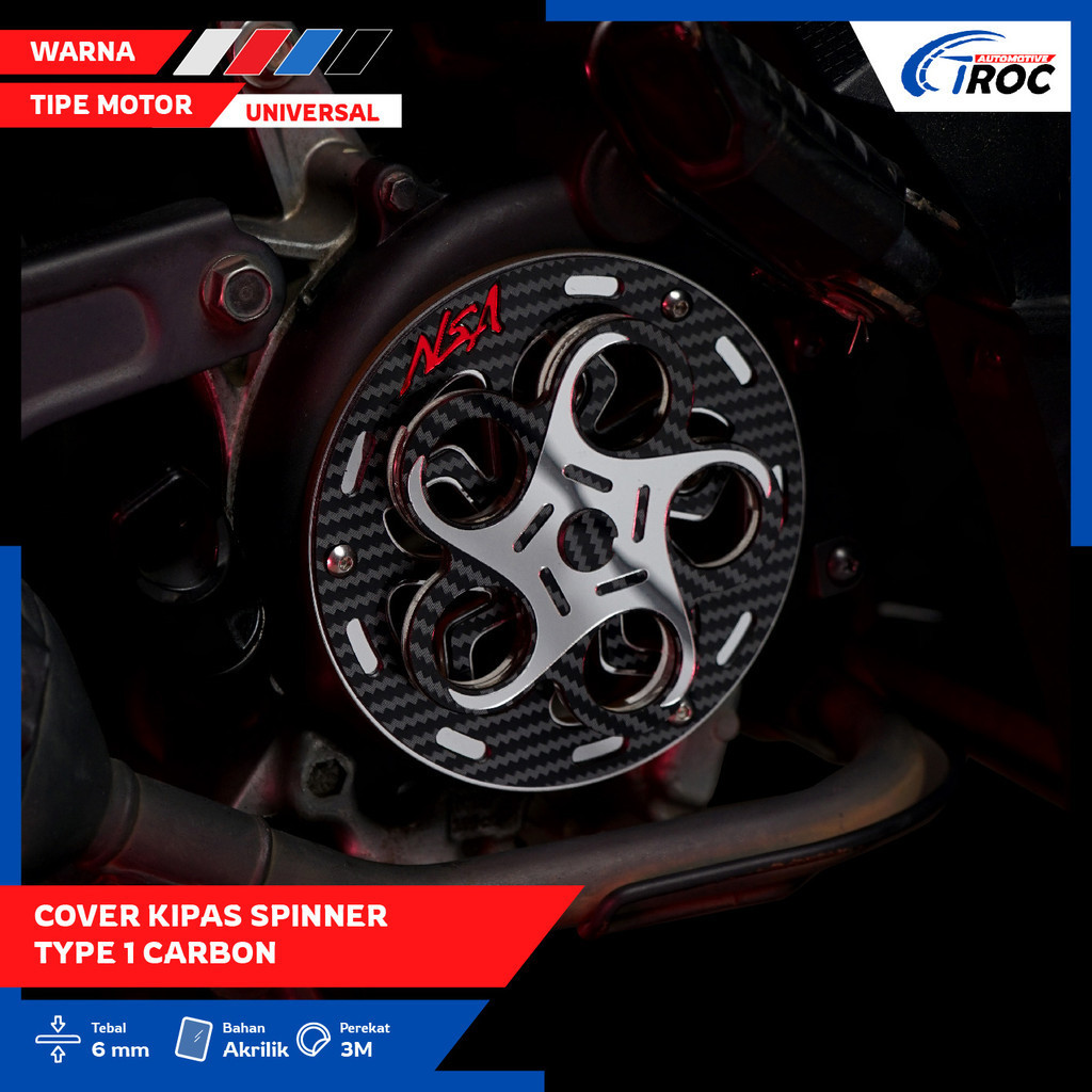 Jual COVER KIPAS SPINNER TYPE 1 CARBON Beat Scoopy Mio Vespa TUTUP ...