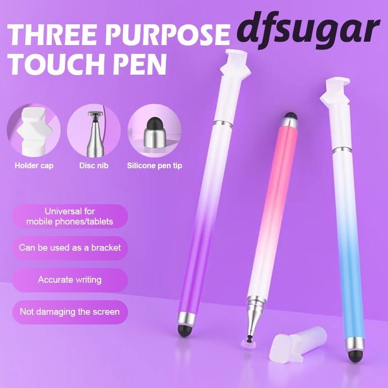 Jual DF-Touch Pen Warna Gradasi Universal 2 in 1 Capacitive Stylus Pen ...