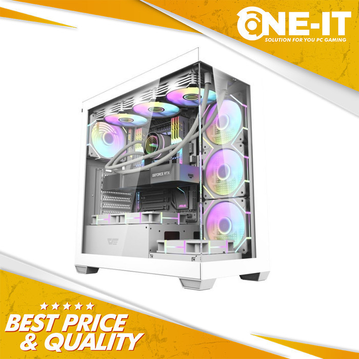 Jual Case PC darkFlash DS900 Aquarium White ATX Casing Komputer ...