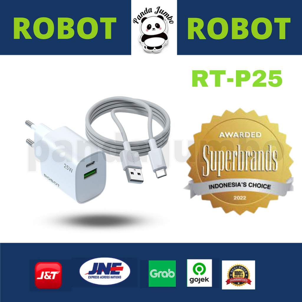 Jual ROBOT RT-P25 Adaptor Dual Port Fast Charging 25W (PJ) | Shopee ...