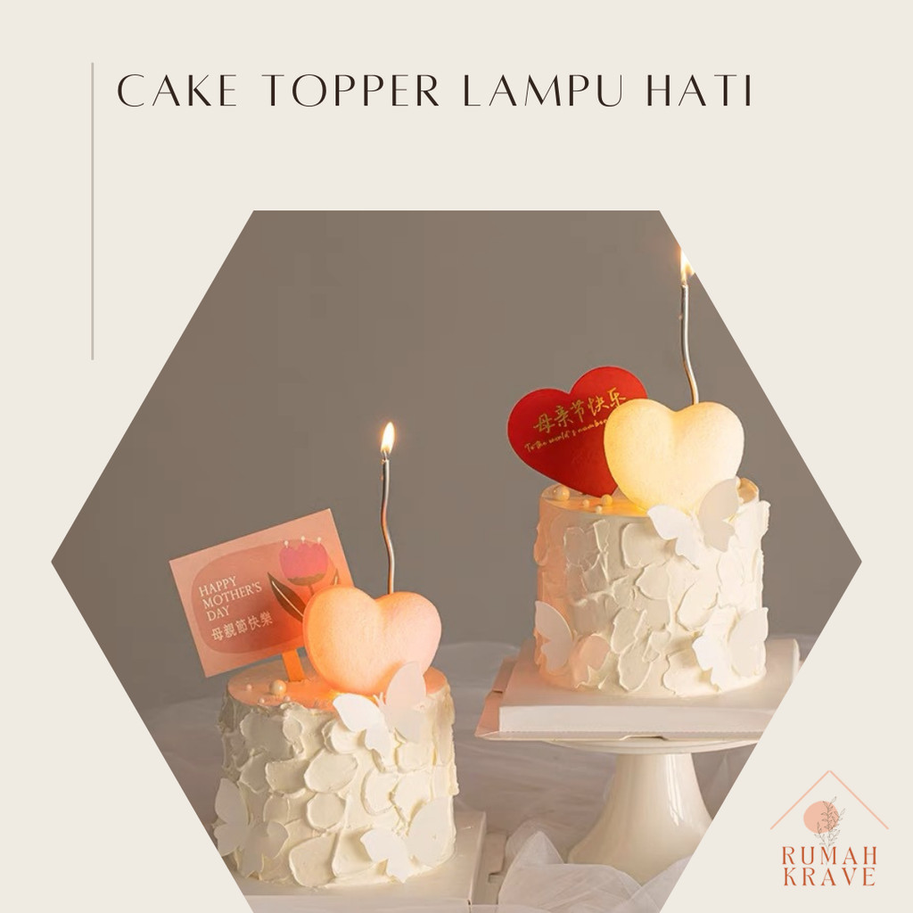 Jual RUMAH KRAVE - Cake Topper Lampu Hati Heart Love | Shopee Indonesia