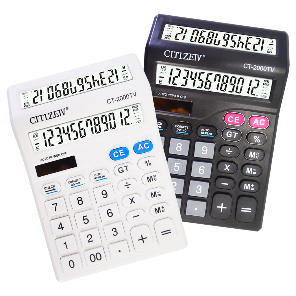 Jual Kalkulator CITIZEIV CT-2000TV 12 DIGIT 2 Layar Check & Correct ...