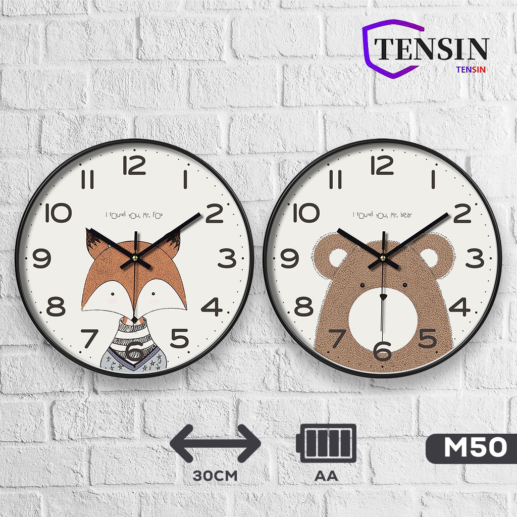 Jual TENSIN Jam dinding hewan 30CM M50 / Jam dinding aesthetic / Jam ...