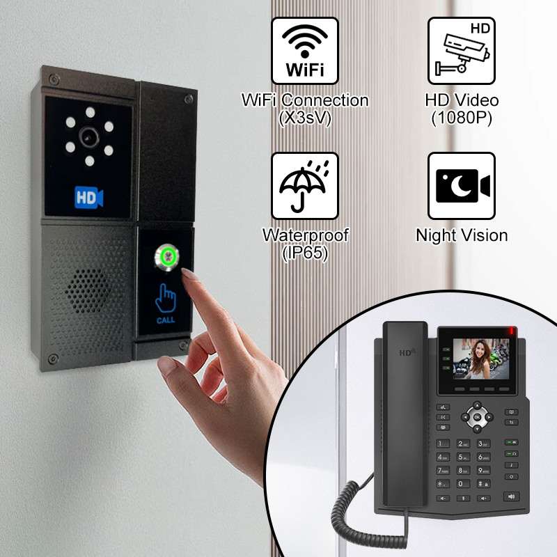 Jual Smart Business Office Network SIP Video Phone Wireless WIFI Function Display Telephone ...