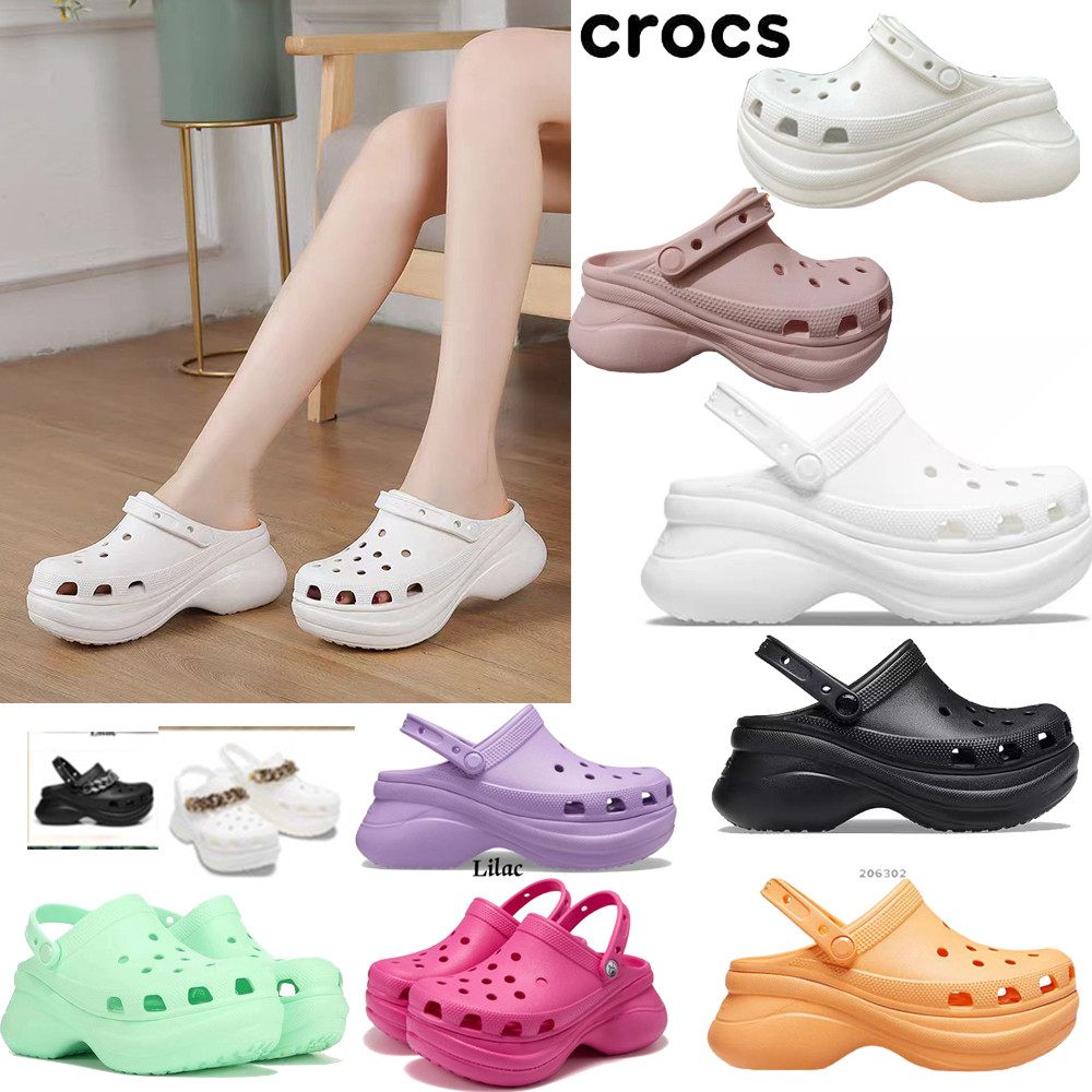 Jual Classic Bae Clog Crocs Sandal wanita platform Chain Embellished ...