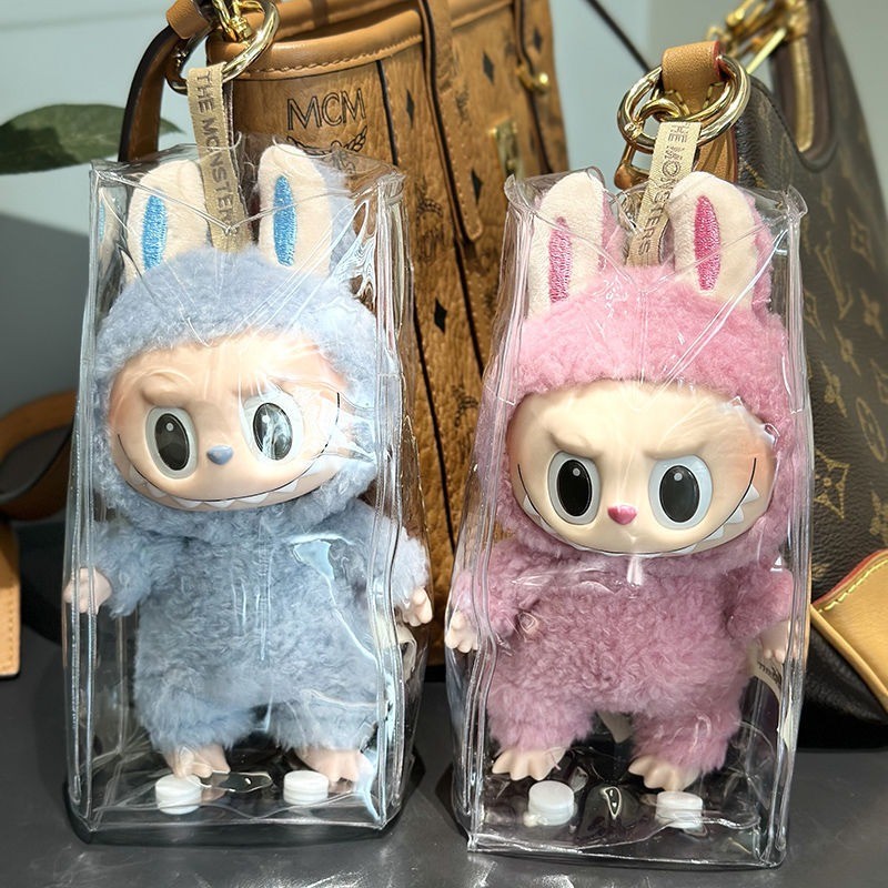 Jual (only bag)For Labubu pendant keychain transparent protective cover ...