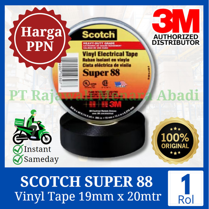 Jual 3M Scotch Super 88 Vinyl Electrical Tape Heavy Duty Grade Original | Shopee Indonesia