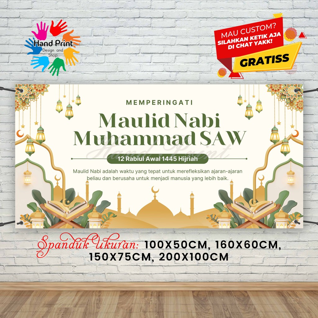 Jual Cetak Spanduk Banner Maulid Nabi Tema Masjid Indah MMT Spanduk ...