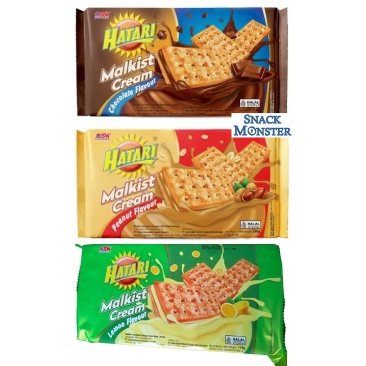 Jual Hatari Malkist Cream Chocolate, Peanut, Lemon - Netto 118 gr ...
