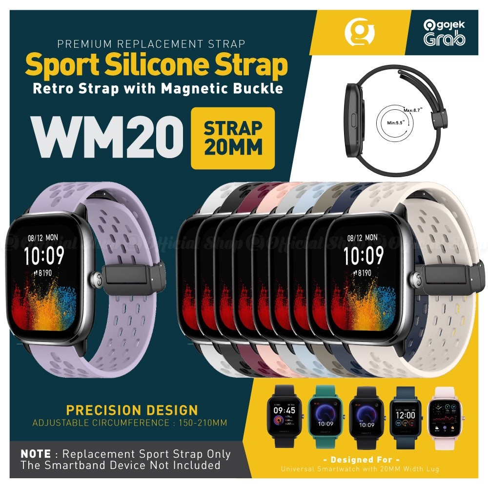 Jual HOP WM20 Magnet Strap 20mm for Amazfit GTS 2 3 4 E Mini/ Bip U S ...
