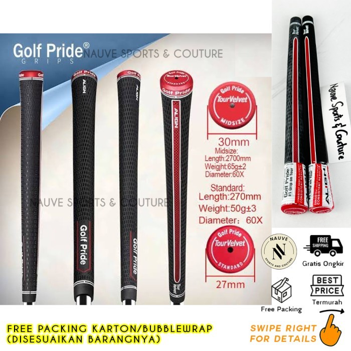 Jual Golf Grip Golf Pride Tour Velvet Align Standard / Midsize Stick Stik Club Clubs | Shopee ...