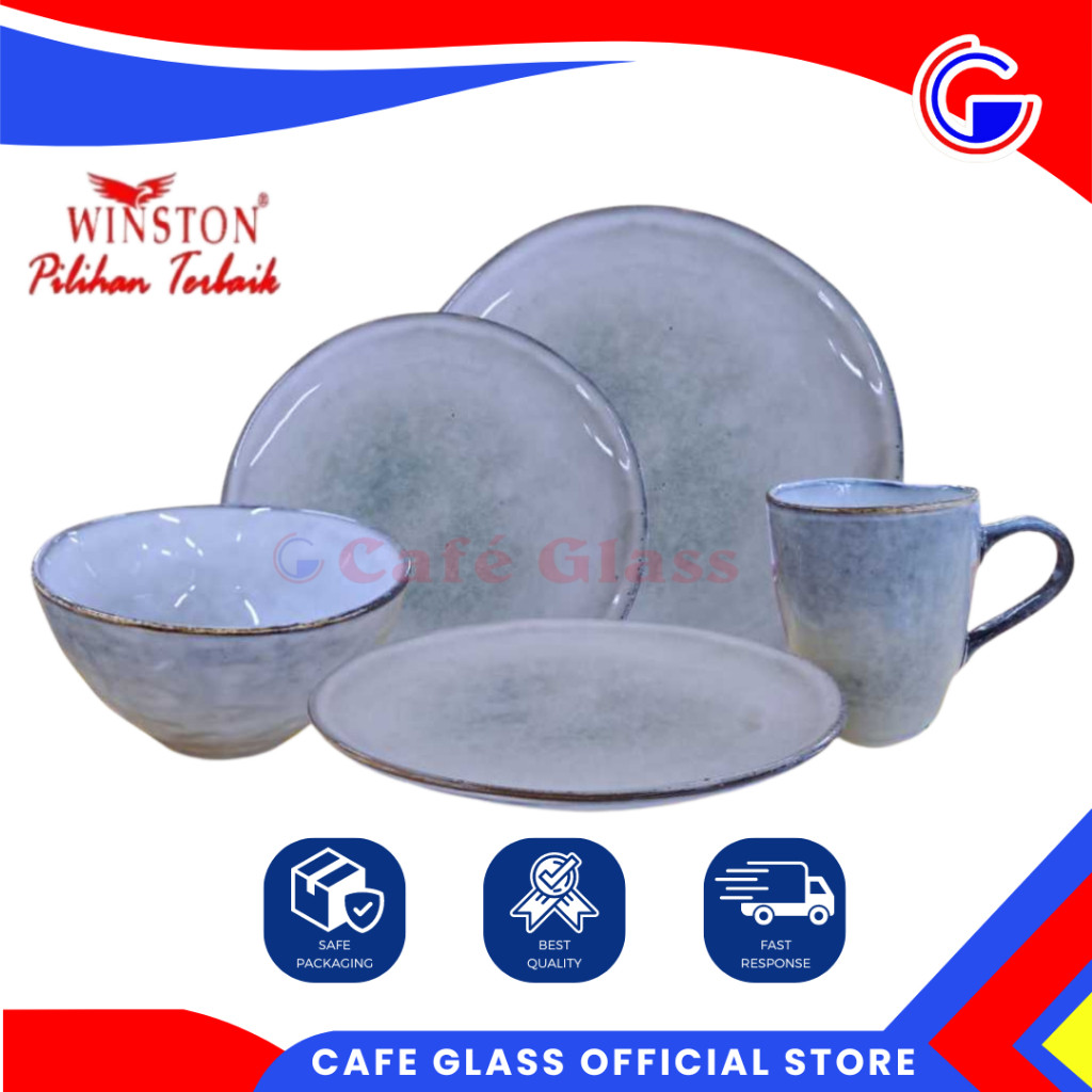 Jual DINNER SET KERAMIK | MOTIF BATU GREY CERAMIC TABLEWARE | PIRING ...