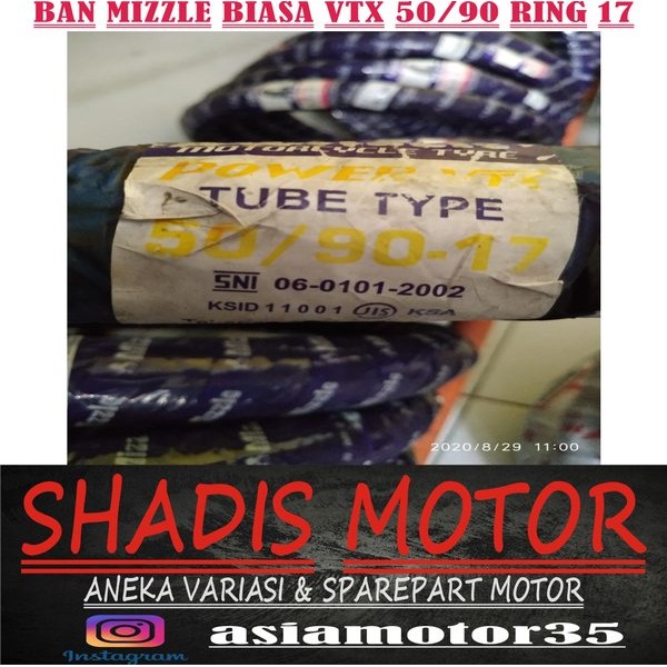 Jual Ban Motor Merk Mizzle Biasa Tipe Power VTX Ukuran 50/90 Ring 17 ...