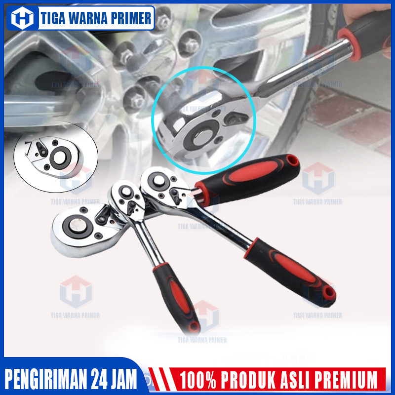 Jual Kunci Ratchet Ratchet Wrench 24 Gerigi 1/2 inch Chrome / Socket ...
