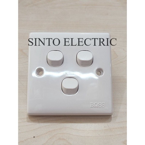 Jual BOSS B32 Saklar 3 Gang 1 Way Saklar Triple B30 | Shopee Indonesia