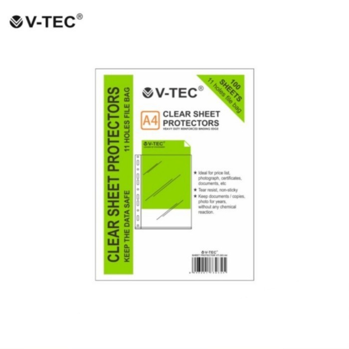 Jual V-TEC Clear Sheet Protectors PP Pocket VT-303 A4 (1 Pack isi 100s ...