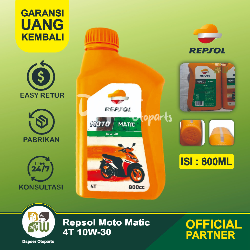 Jual Oli Repsol Matic Moto 10w30 motor matik 800ml | Shopee Indonesia