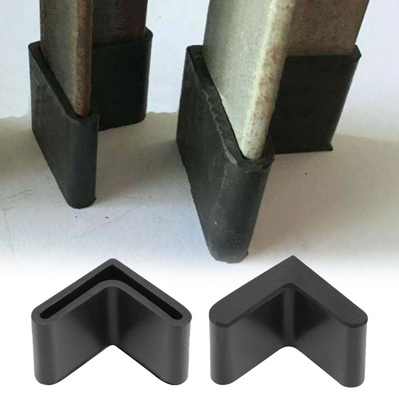 Jual 1/4pcs L-shaped Rubber Foot Cover Triangle Angle Iron Foot Pad Non ...