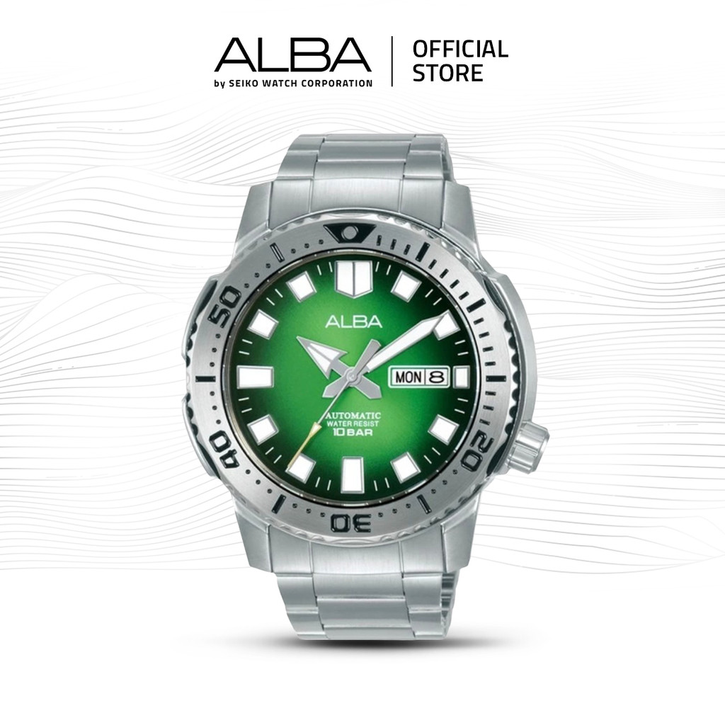 Jual Alba Mechanical Jam Tangan Pria AL4631 / AL4631X1 Automatic Green ...