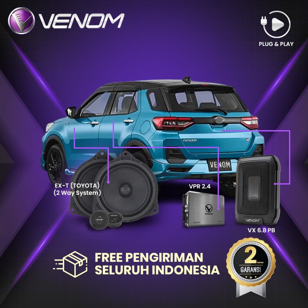 Jual Venom Express Toyota Raize Paket Audio Mobil Plug and Play ...