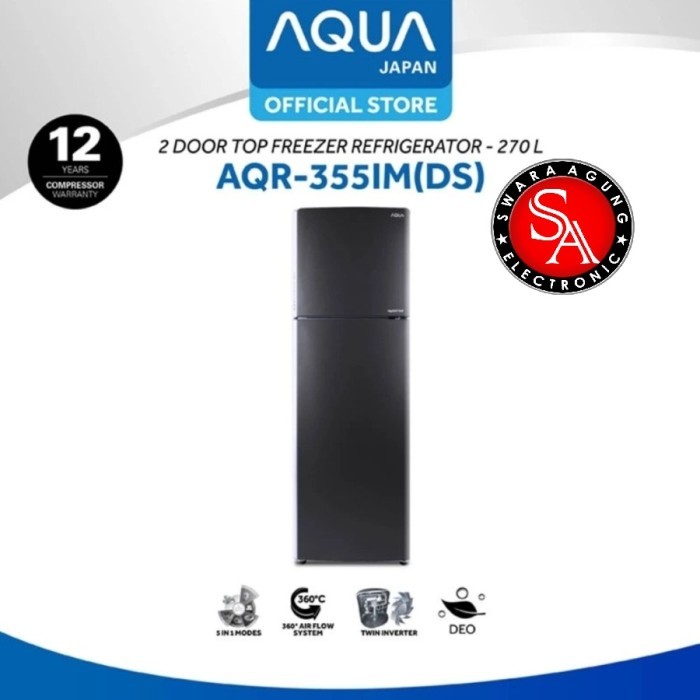 Jual Kulkas 2 Pintu 270 Liter Inverter AQUA Type : AQR-355IM ( MEDAN ...