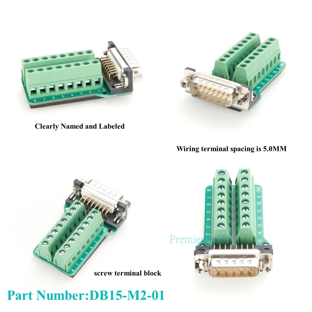 Jual DB15 Screw Male Terminal Block Solderless Breakout Board Connector ...