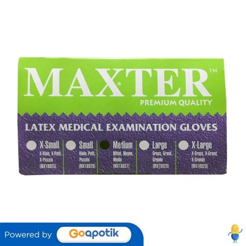 Jual Maxter Latex Medical Examination Gloves Size M Box 100 Pcs ...