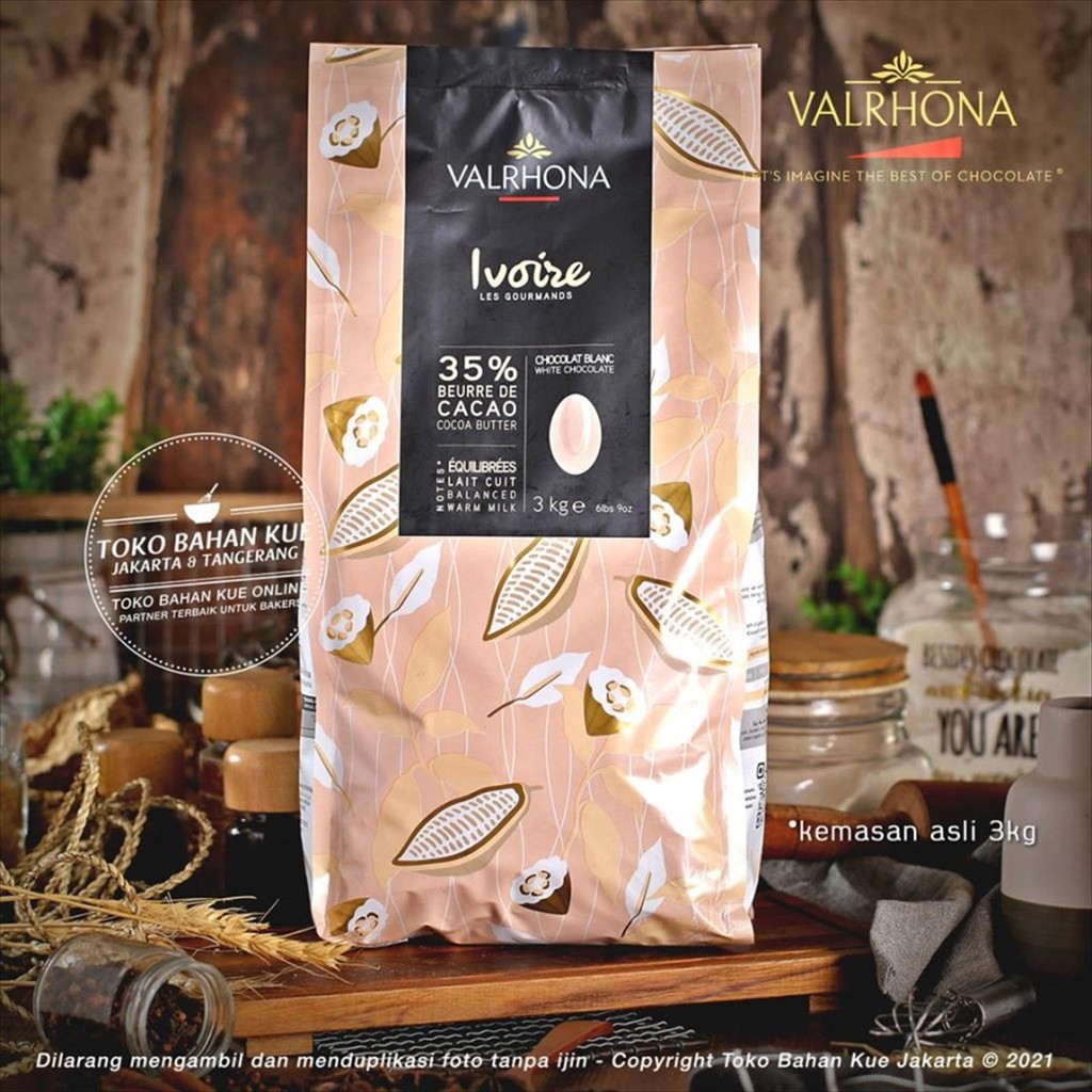 Jual Valrhona IVOIRE 35% White Chocolate 1kg Couverture Coklat Putih ...