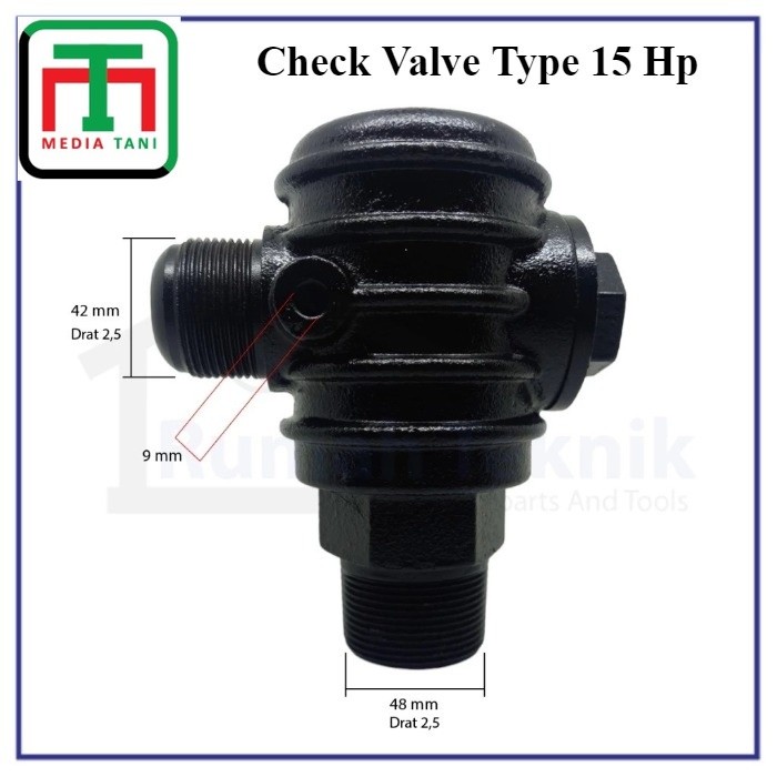Jual Check Valve Kompresor Angin 15 HP Katup Satu Arah Drat Pipa 42 mm ...