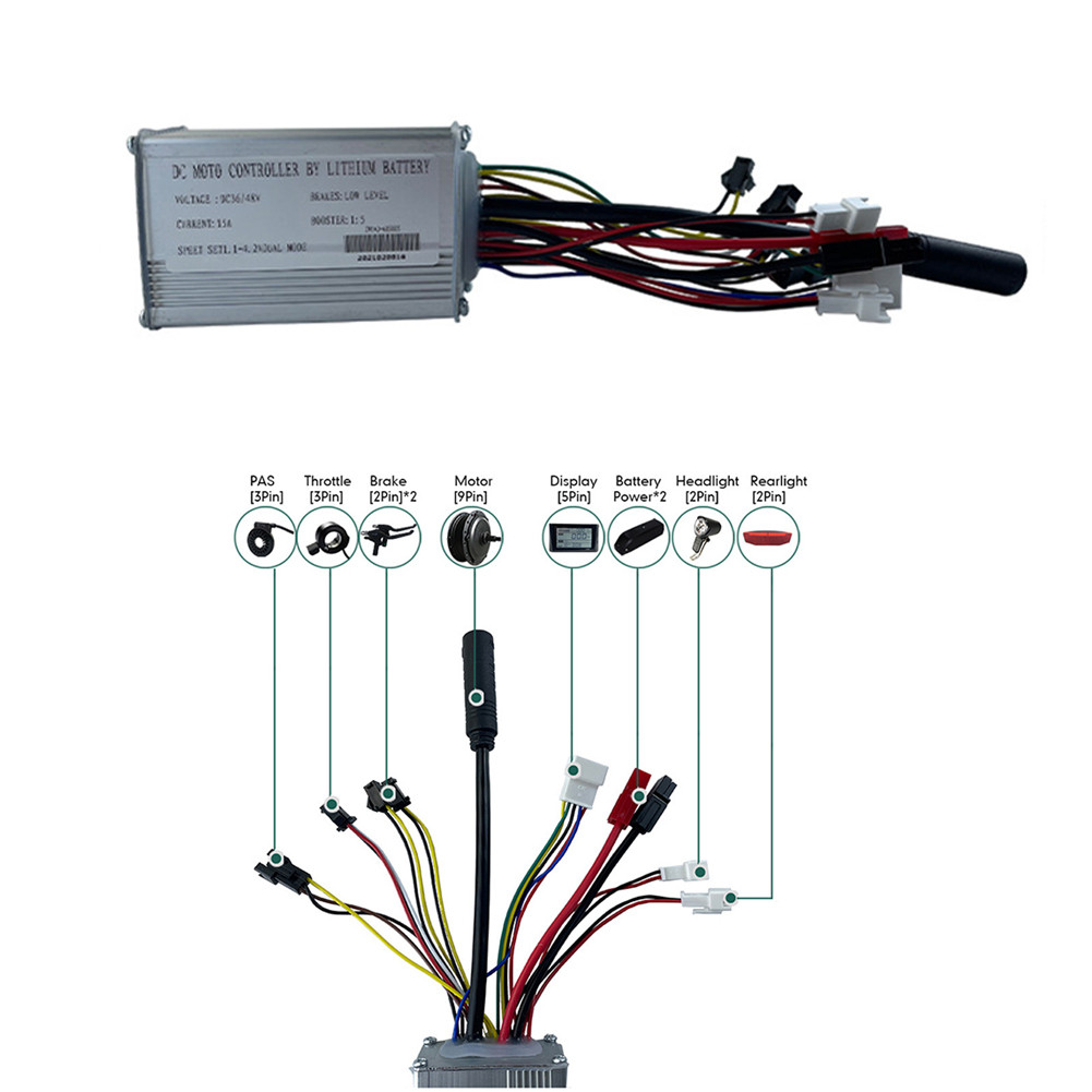 Jual Ebike Controller 36V 48V 6-FET 15A 250W JN Controller For Electric ...