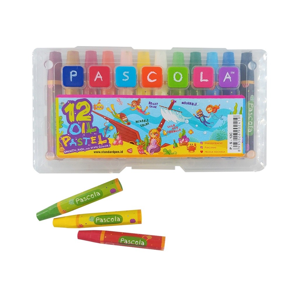 Jual KARYON PASCOLA SET 12 / CRAYON PASKOLA PASCOLA / OIL PASTEL SET 12 ...
