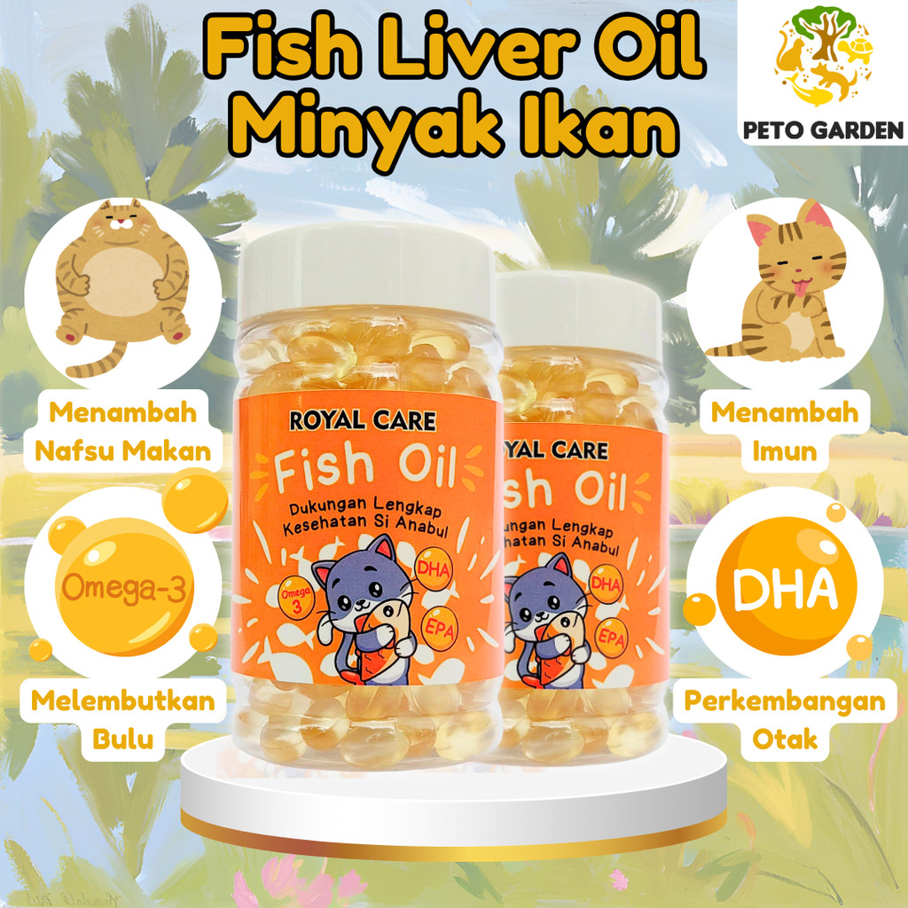 Jual ROYAL CARE FISH OIL 100pcs | Minyak Ikan Vitamin Kucing Dan Anjing | Shopee Indonesia