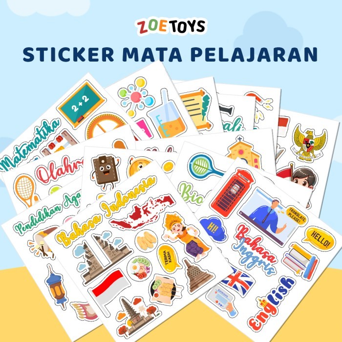 Jual Zoetoys Sticker Mata Pelajaran PPKn Matematika Bahasa Sains ...