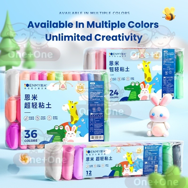 Jual 【COD】36 PCS Air Dry Clay,Colorful Children Modeling Soft Clay with ...