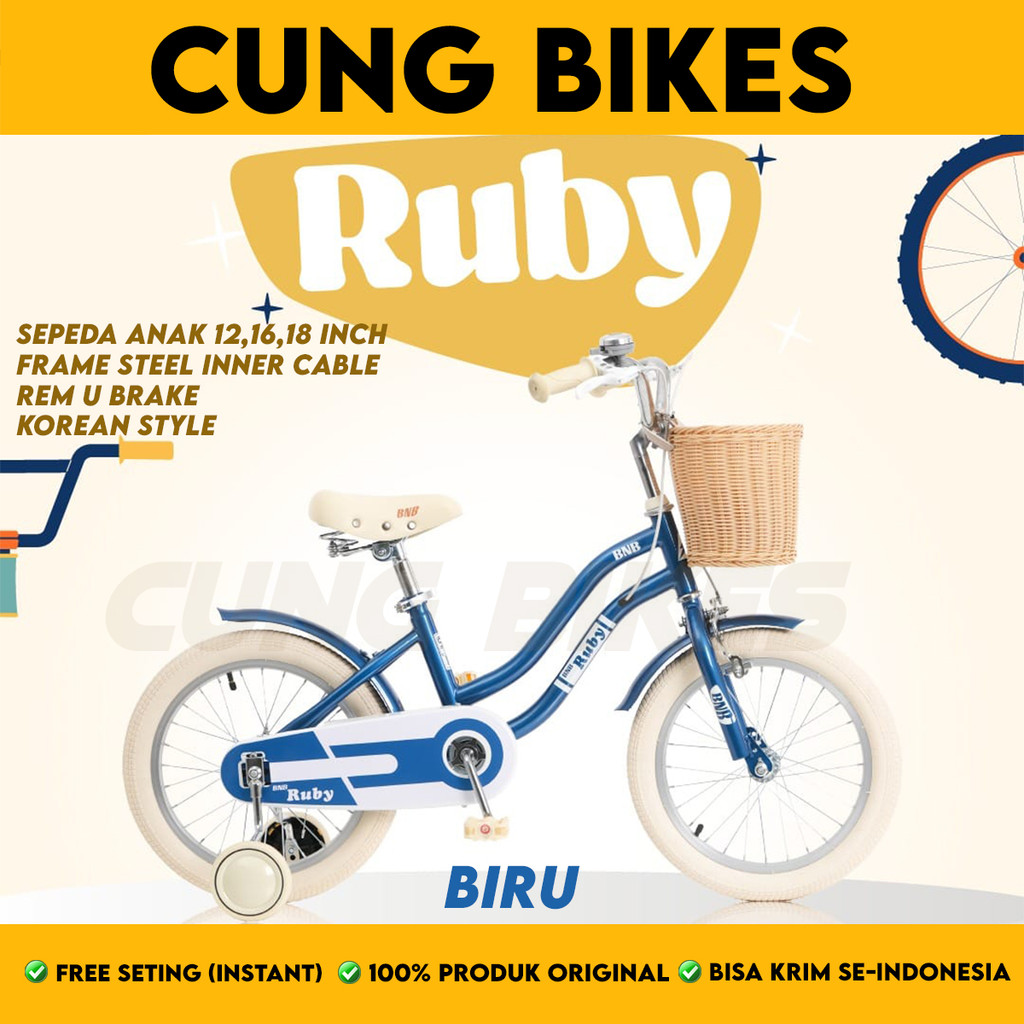 Jual Sepeda Anak Perempuan BNB RUBY City Bike Ukuran 12 16 18 Inch ...