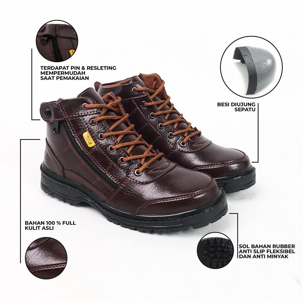 Jual Sepatu Safety Boot Pria Ujung Besi Kerja Proyek BOOT RST | Shopee ...