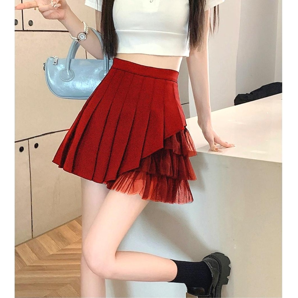 Jual CNY Layered Pleated Cute Mini Skirt / Rok Premium Wanita TM 5560 ...