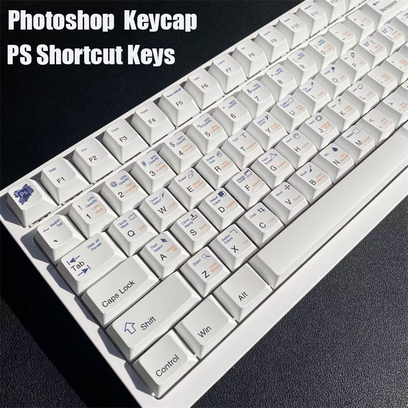 Jual Mechanical Keyboard PS Photoshop Style Keycap Minimalist White ...