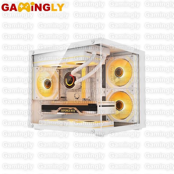 Jual VenomRX Casing PC Tiger Esport White M-ATX With 3x120mm A-RGB Fan ...
