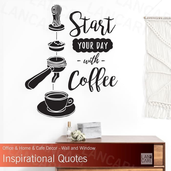 Jual Sticker Cutting Start Coffee dinding kaca Quotes Cafe Kopi Stiker ...