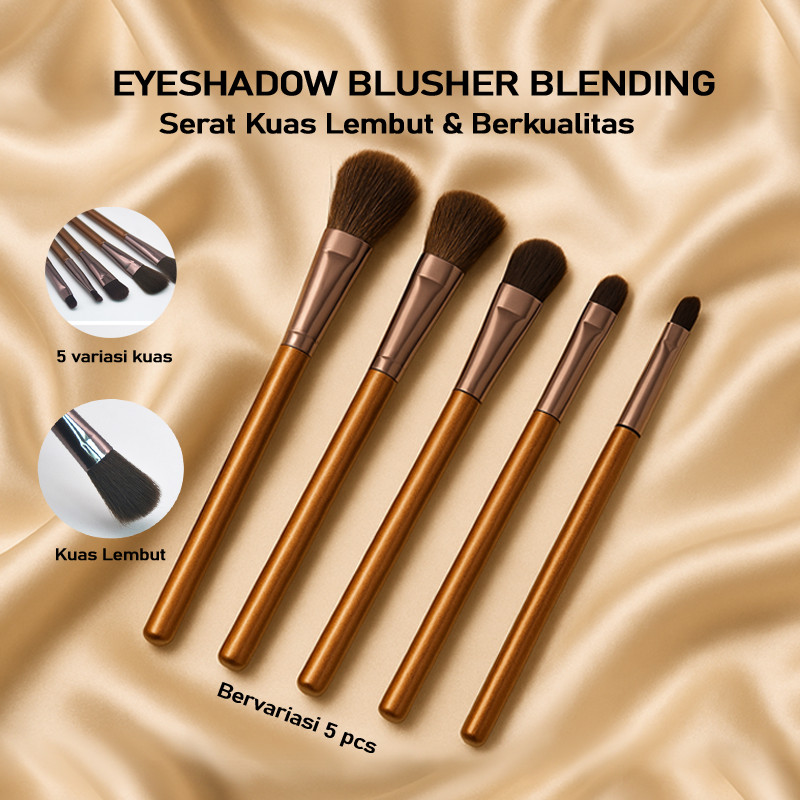 Jual Set Kuas Make Up 5-14 Pcs Pemoles Bedak Kontur / Kuas Make Up ...