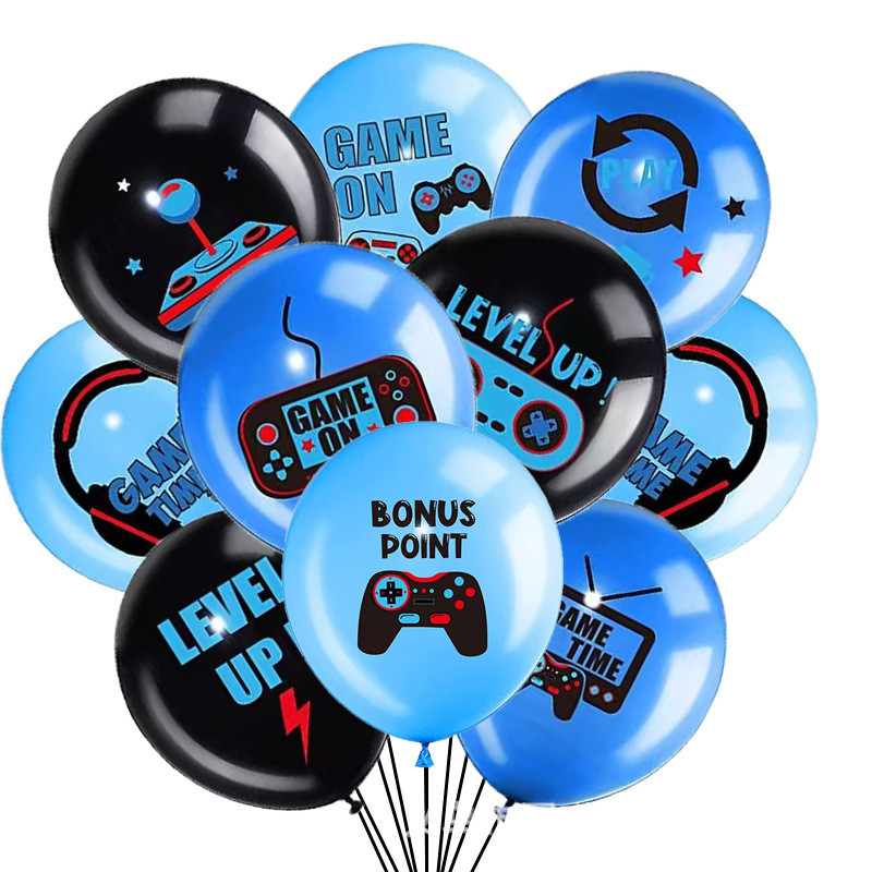 Jual Blue Game On Theme Balloons Video Game Controller Latex Ballon ...