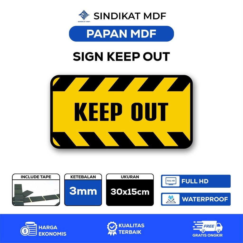 Jual [BISA COD] Papan Sign Keep Out Ukuran 30x15cm - Papan Kayu MDF By ...
