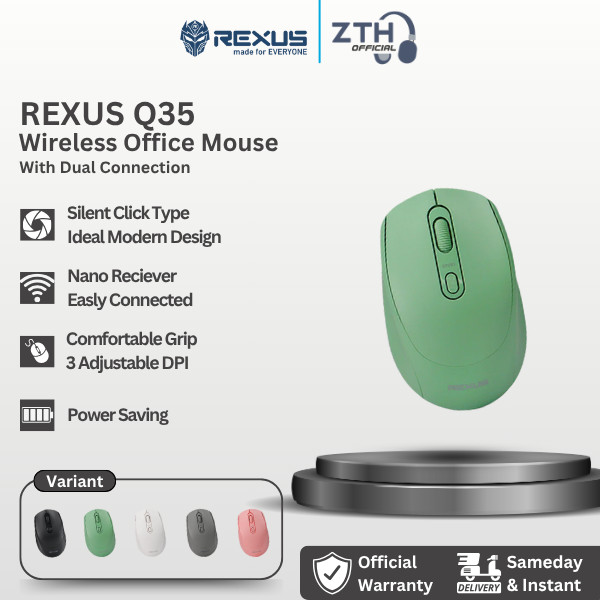 Jual Rexus Q35 Mouse Wireless Office Silent Click 4D Dual Connection ...