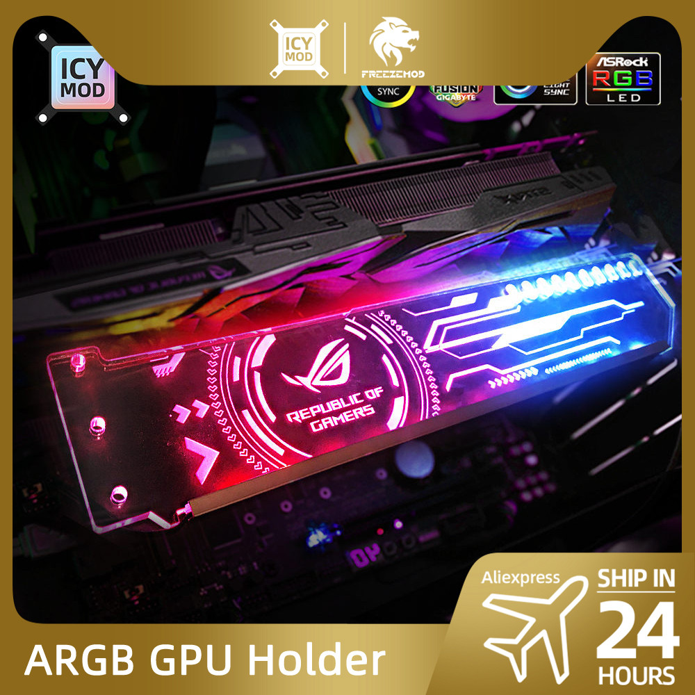 Jual RGB VGA Holder Customize ARGB Horizontal GPU Bracket Video Card ...