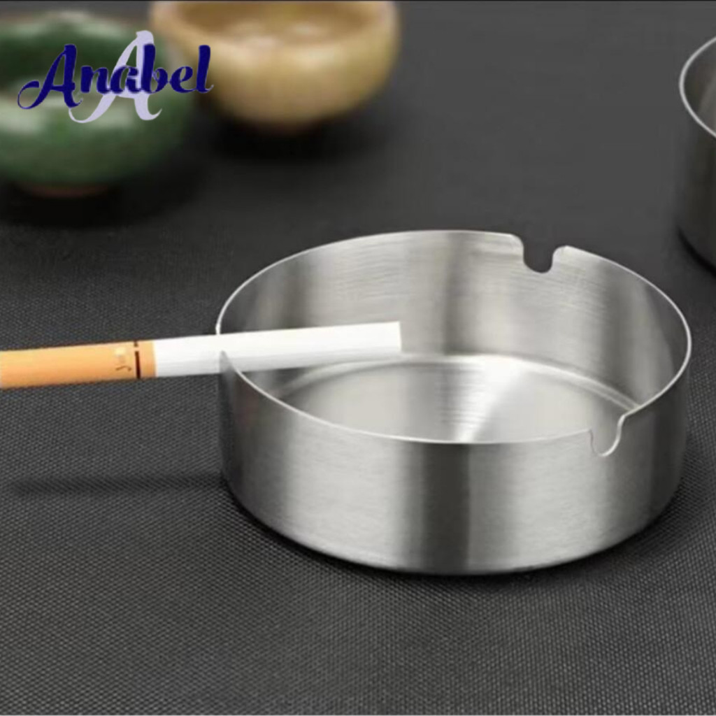 Jual Asbak Rokok Stainless Bulat / Tempat Rokok Ashtray Silver Anti ...