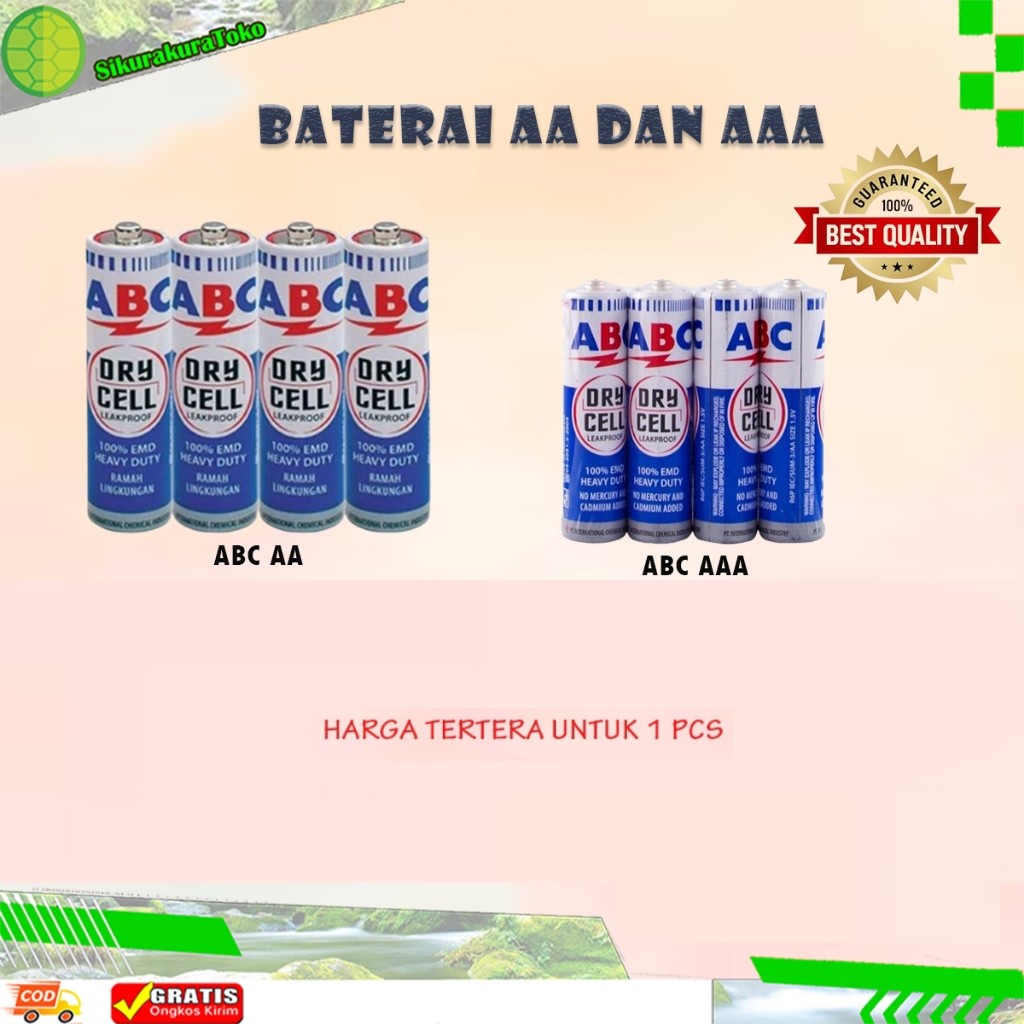 Jual (skr) Baterai satuan 1pcs ABC Kecil AA AAA 1.5V battery batu batre ...