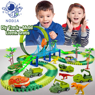 Jual NODIA 338Pcs Mainan Rel Dinosaurus City Truck Mainan Kereta Api ...