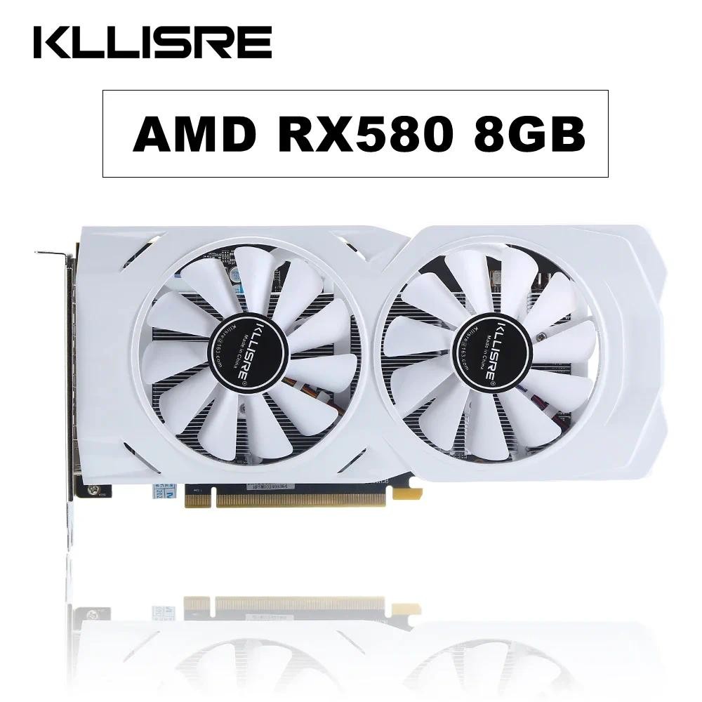 Jual Kllisre RX580 Placas de vídeo white GPU RX 580 8GB GDDR5 Video ...
